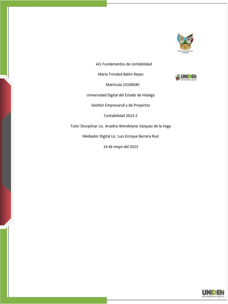 Con - U1 - Ai1 - Balon - Ma. Trinidad | PDF | Negocios | Finanzas y dinero