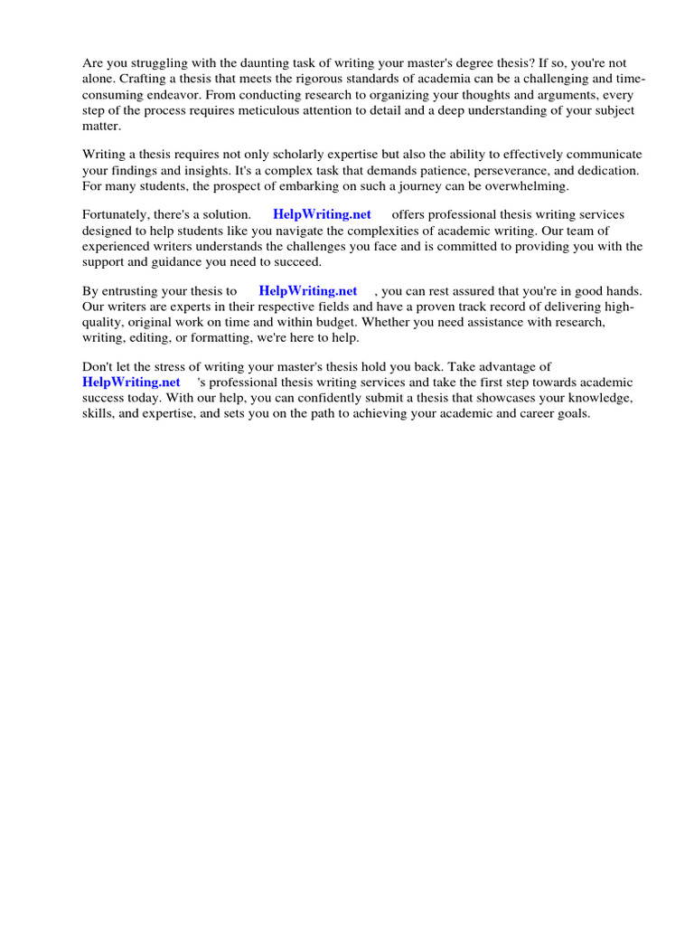 Master Degree Thesis Template | PDF Master Degree Thesis Template | PDF