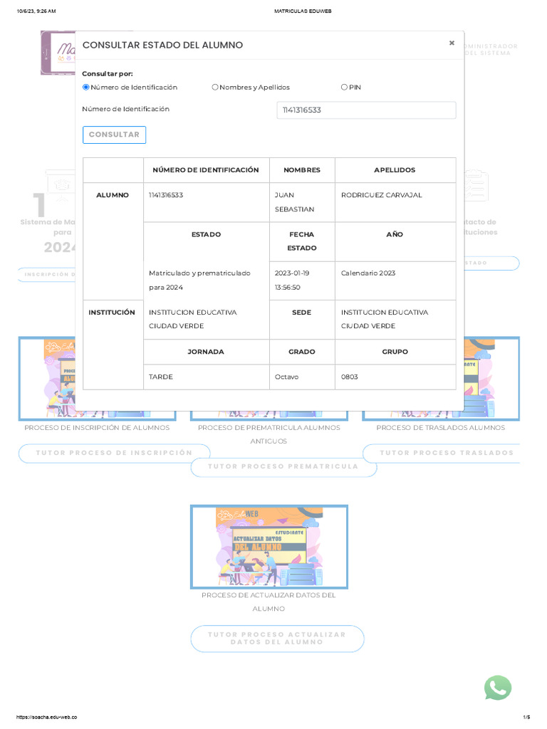 Matriculación 2024 En Eduweb Pdf Ciencias Políticas Instituciones
