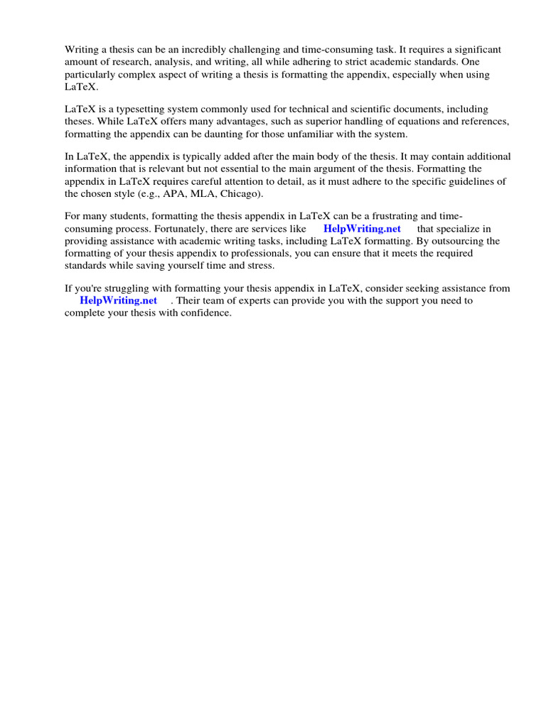 Thesis Appendix Latex | Download Free PDF | Thesis | Abstract (Summary) Thesis Appendix Latex | Download Free PDF | Thesis | Abstract (Summary)