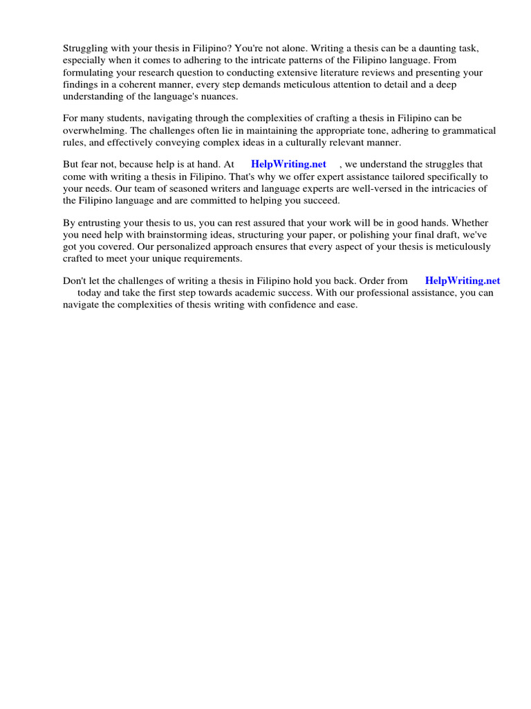 Thesis Pattern in Filipino | Download Free PDF | Tagalog Language ...