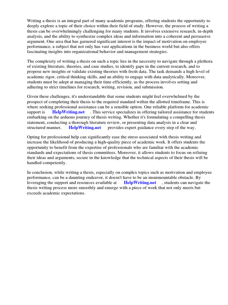 Thesis Help for Students | PDF | Motivational | Motivation