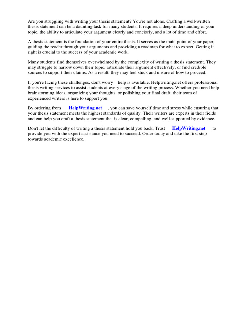 Proper Way To Write A Thesis Statement | PDF | Essays | Thesis