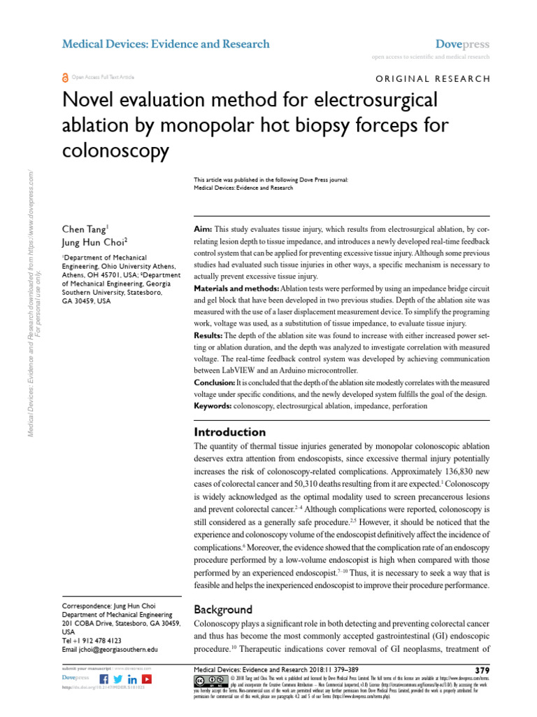 Mder 181025 Novel Evaluation Method For Electrosurgical Ablation by Mono 102618 | PDF ...