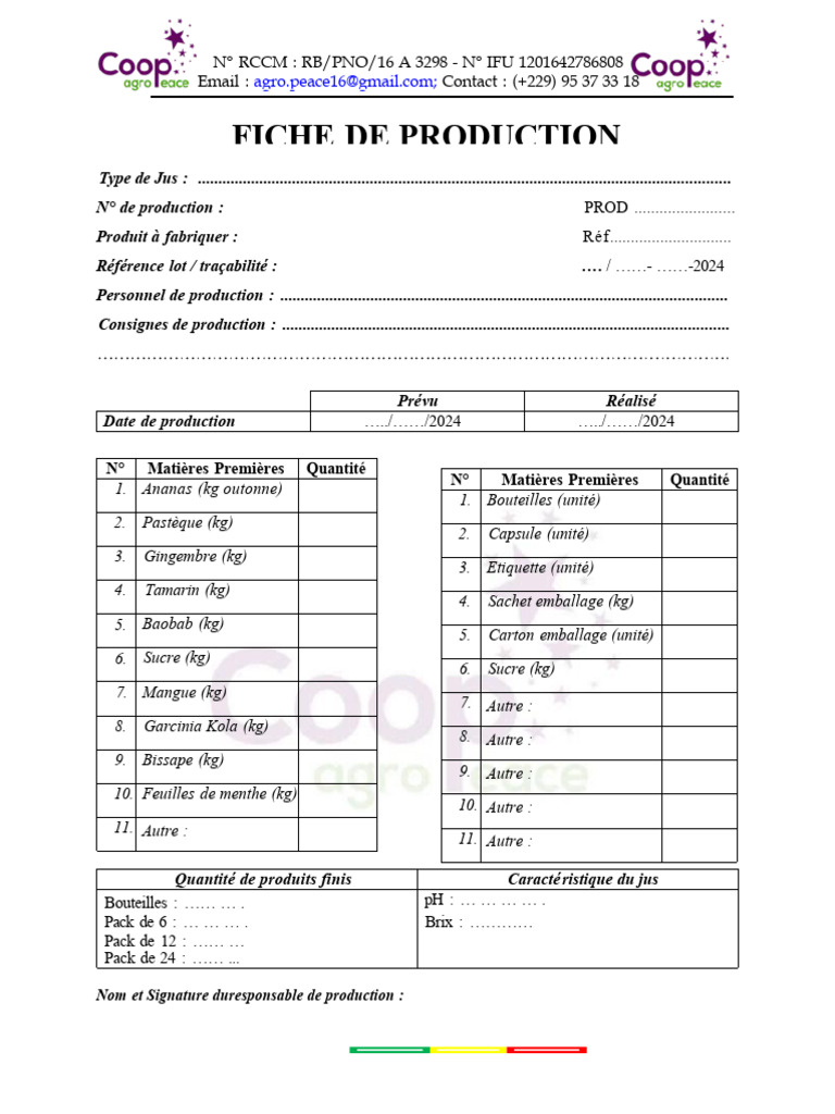 Fiche de Production | PDF