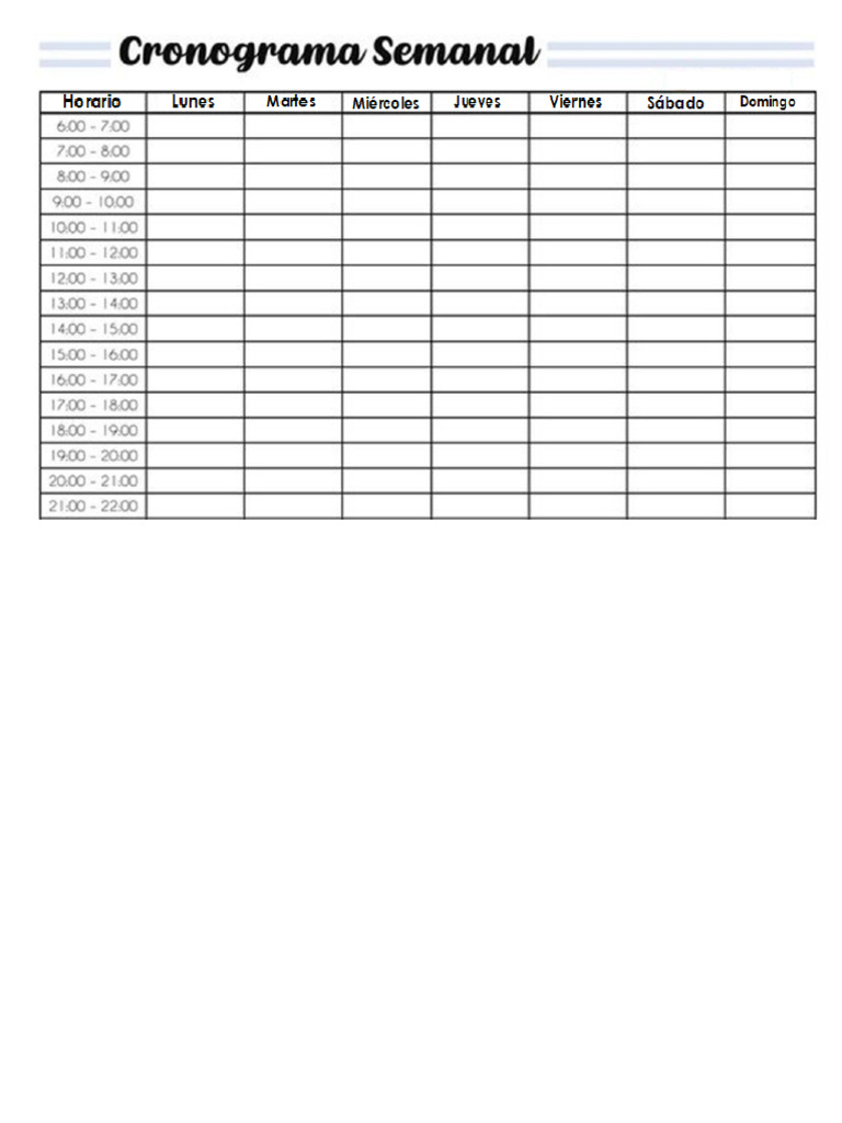 Cronograma Plantilla | PDF