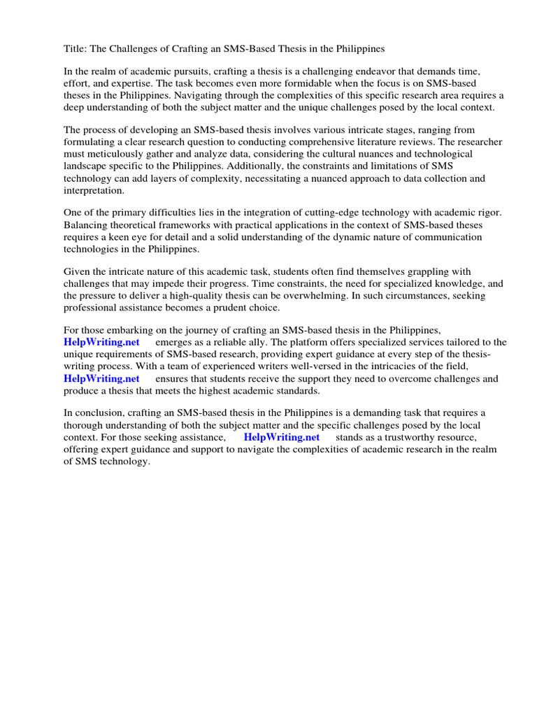 Sms Based Thesis Philippines | PDF | Expert
