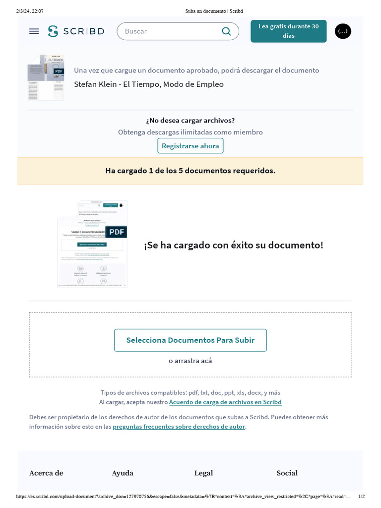 Suba Un Documento - Scribd 2 | PDF | Scribd | Red mundial