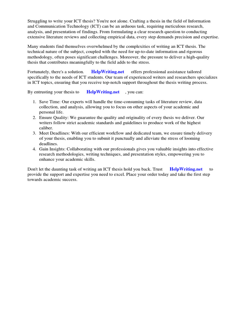 Ict Thesis Sample | PDF | Educational Technology | Information And Communications Technology