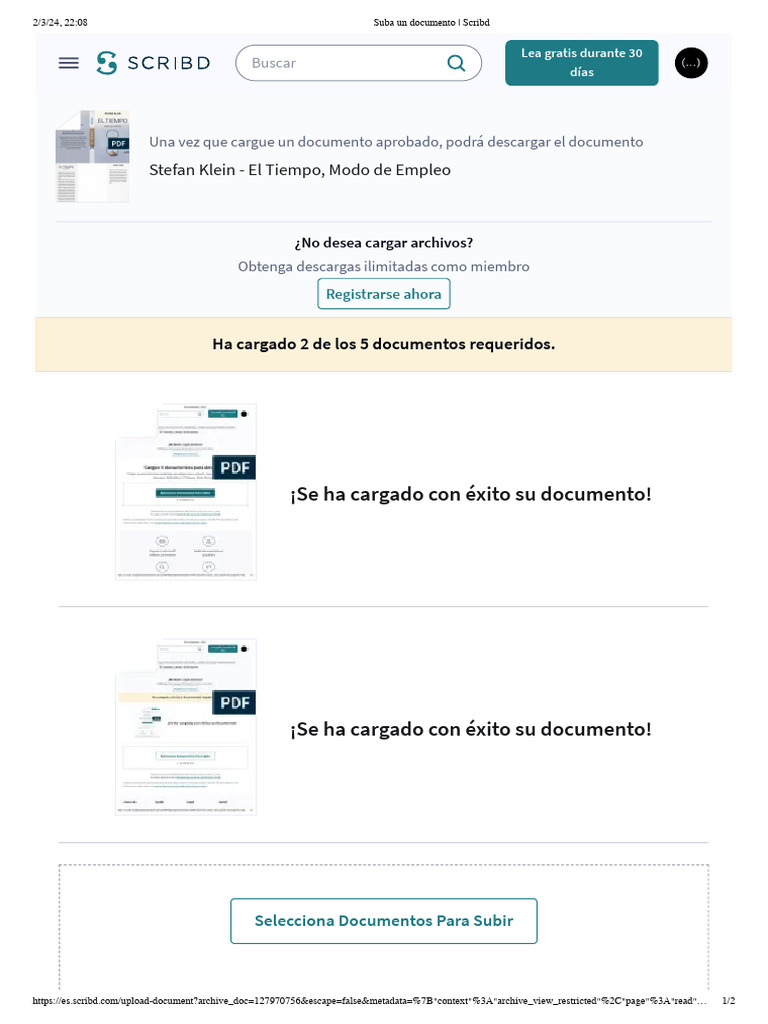 Suba Un Documento - Scribd 3 | PDF | Scribd | Red mundial