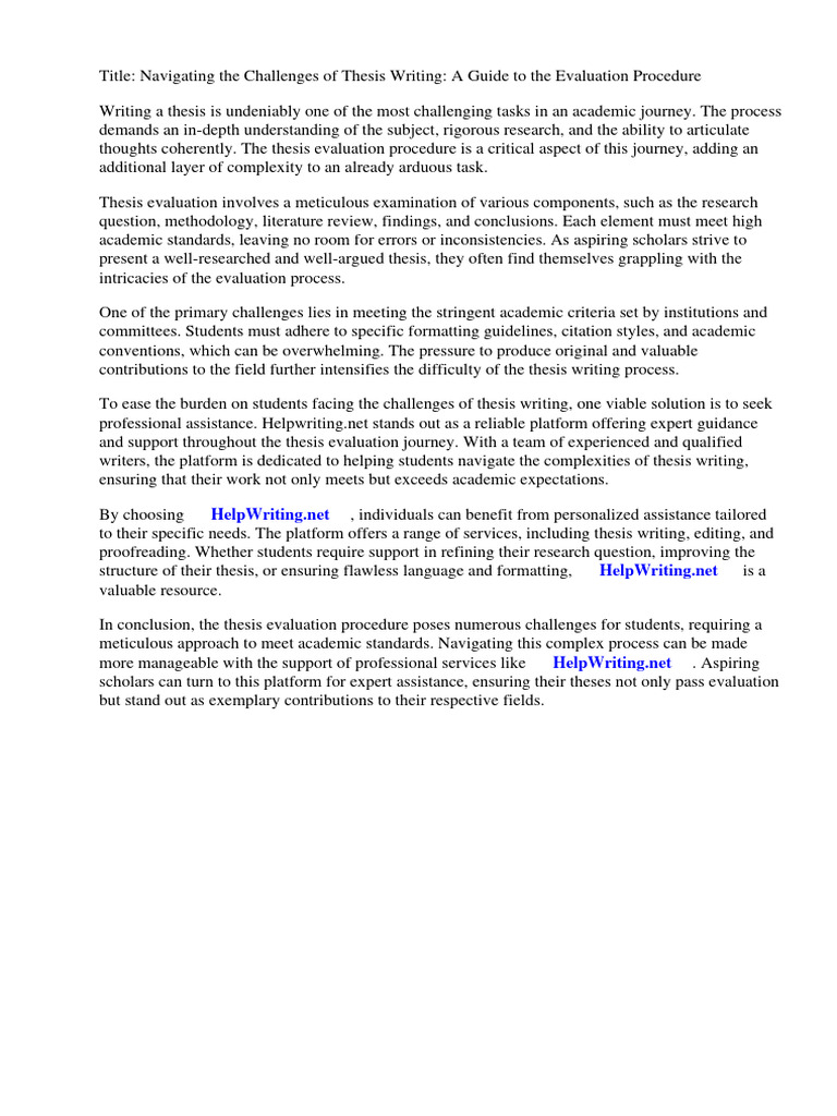 Thesis Evaluation Procedure | PDF | Thesis | Evaluation