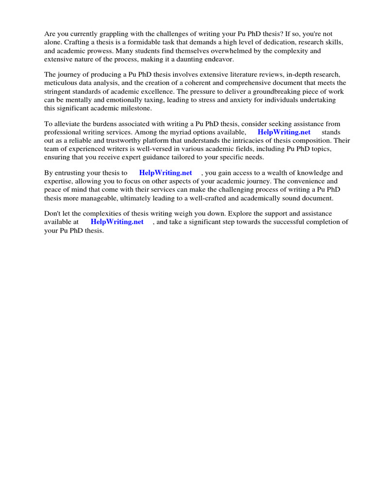 Pu PHD Thesis | PDF
