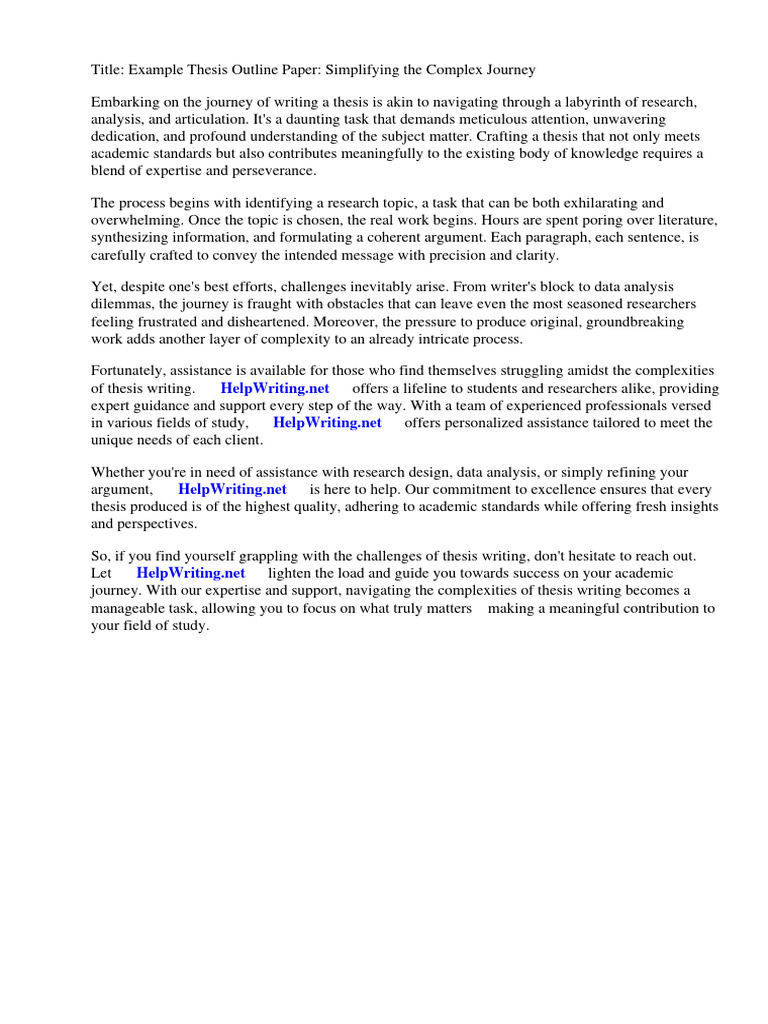 Example Thesis Outline Paper | PDF