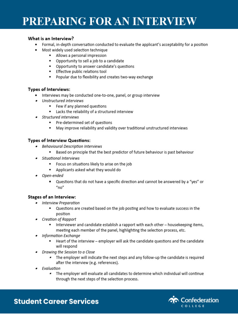 Preparing For An Interview S22 | PDF | Interview | Cognition