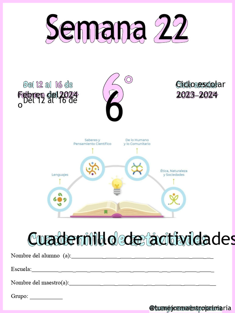 6° Cuadernillo Sem 22 Tumejormaestro 23-24 | PDF | Reproducción ...