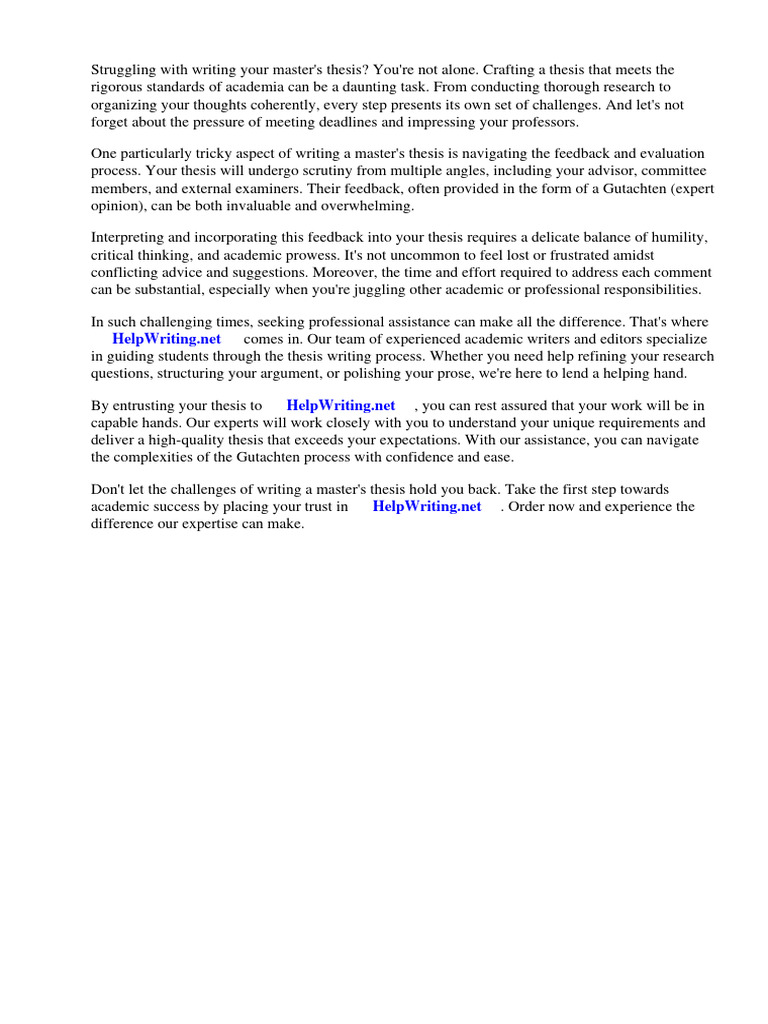 Master Thesis Gutachten | PDF