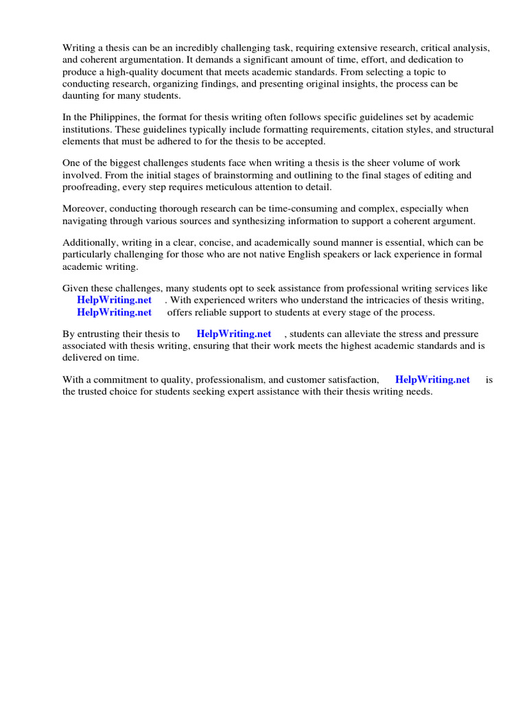 Thesis Philippines Format | PDF