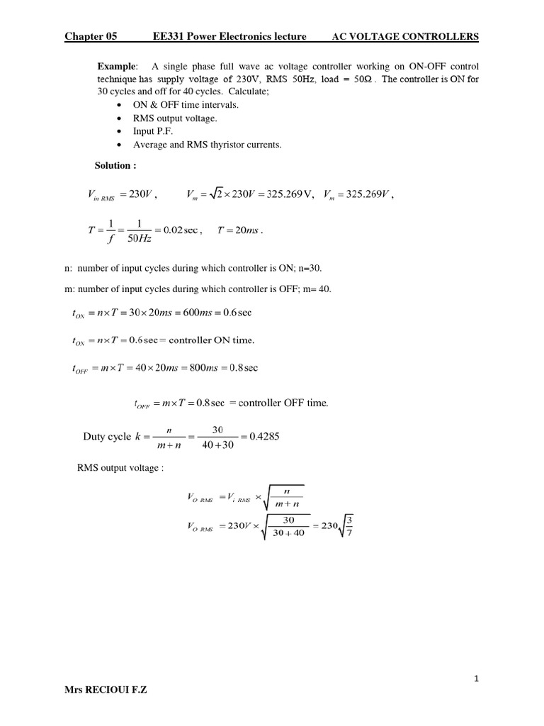 AC To AC Voltage Controller | PDF