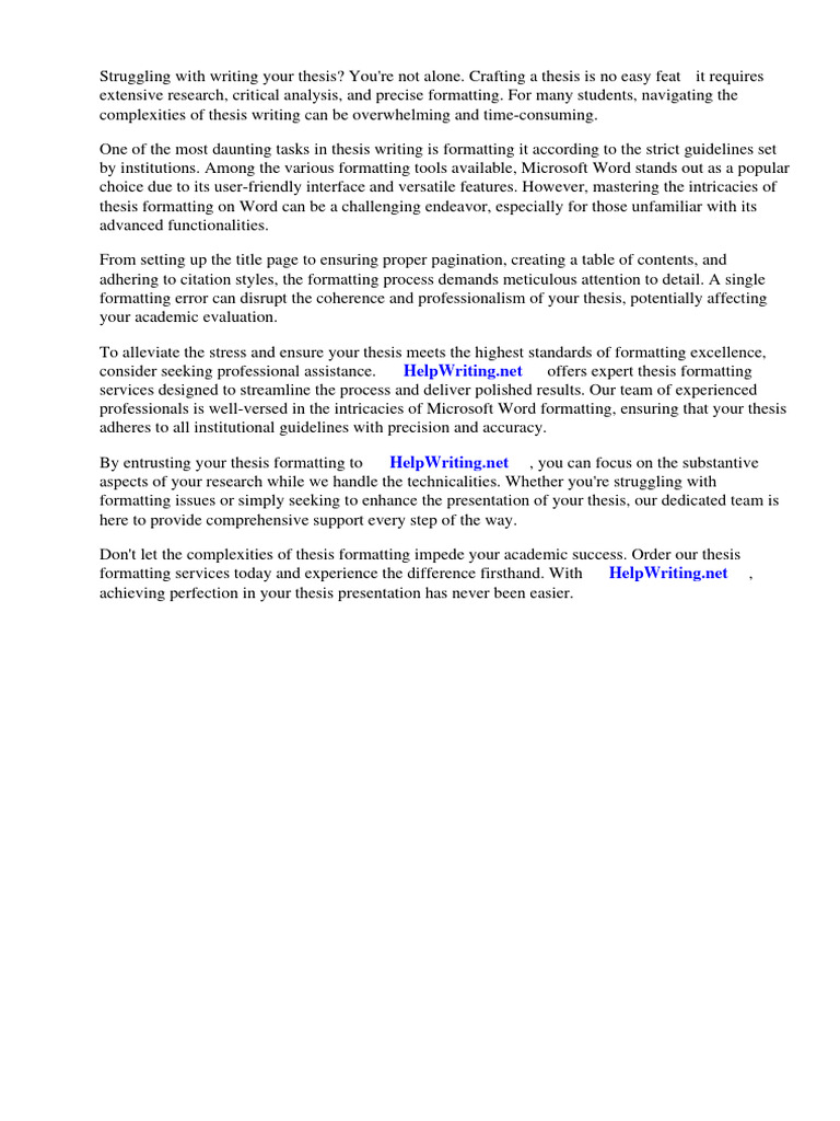 Thesis Format Microsoft Word | Download Free PDF | Microsoft Word | Thesis