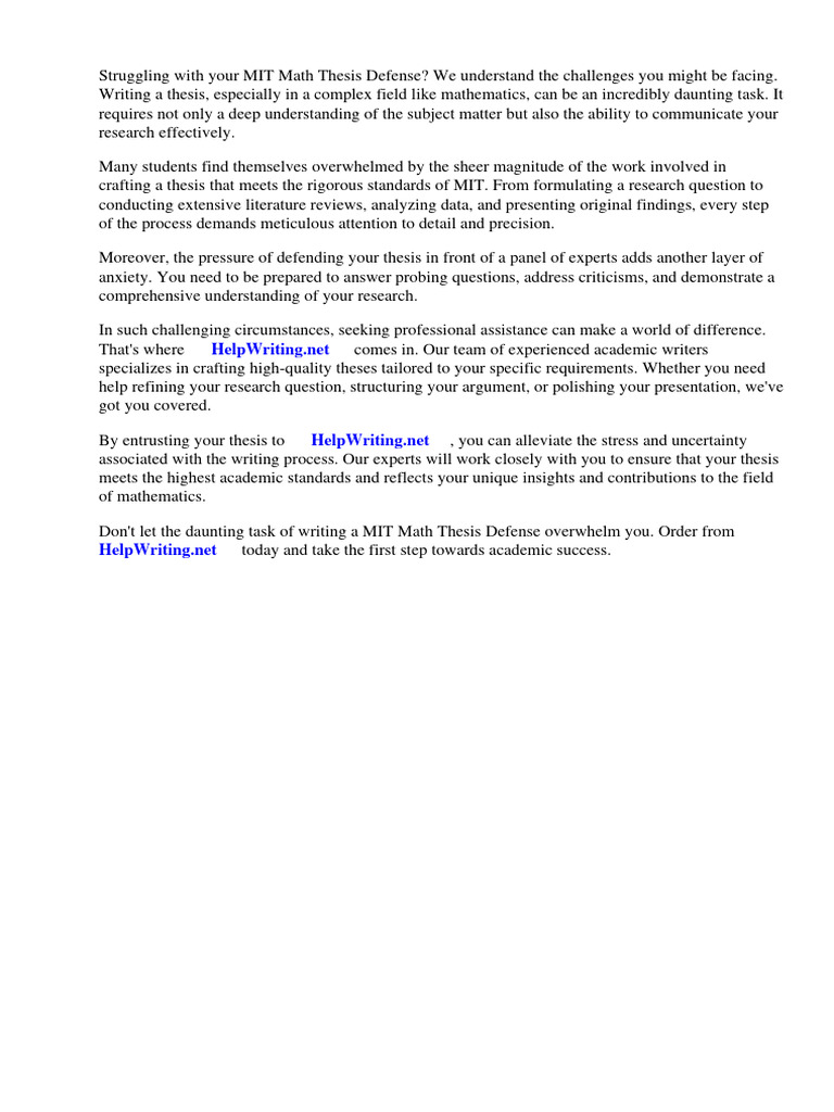 Mit Math Thesis Defense | PDF | Thesis | Action Potential