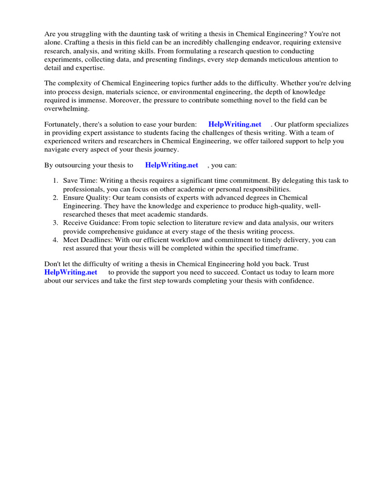 Thesis Chemical Engineering PDF | PDF