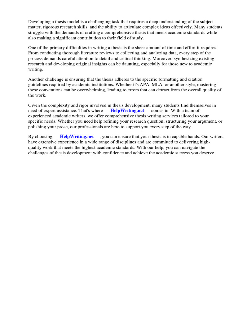 Thesis Model Development | PDF | Thesis | Methodology