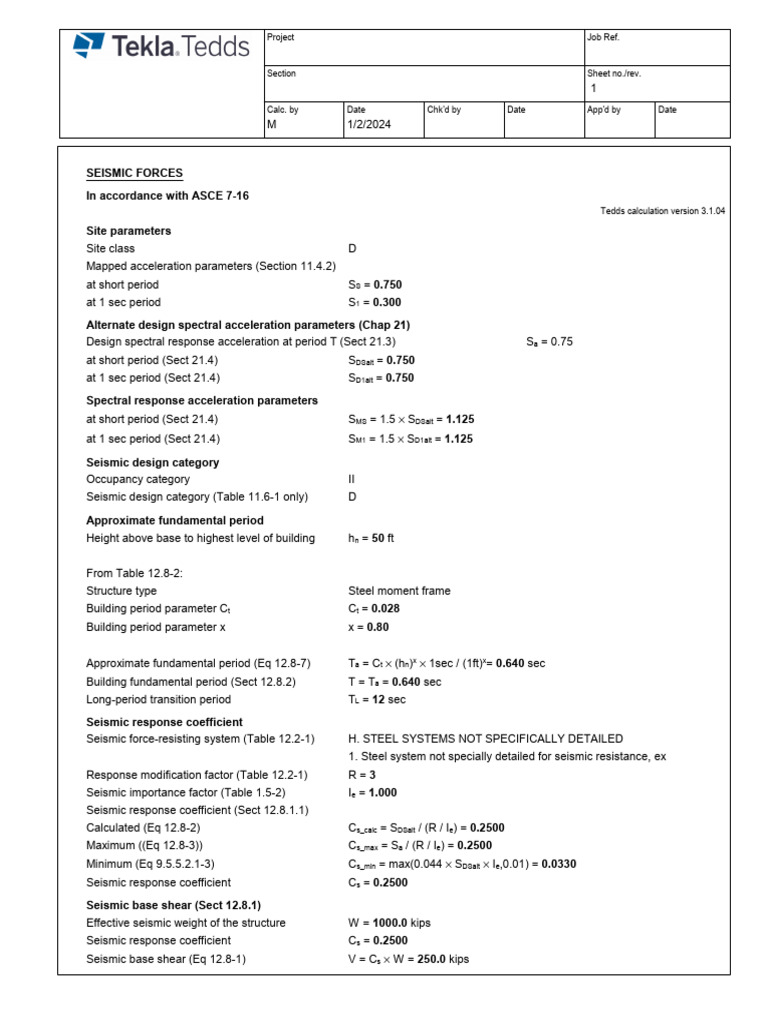 Seismic Forces (ASCE7) | PDF | Applied And Interdisciplinary Physics | Mechanics
