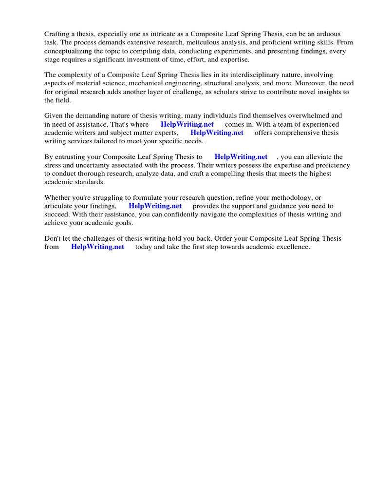 Composite Leaf Spring Thesis | PDF