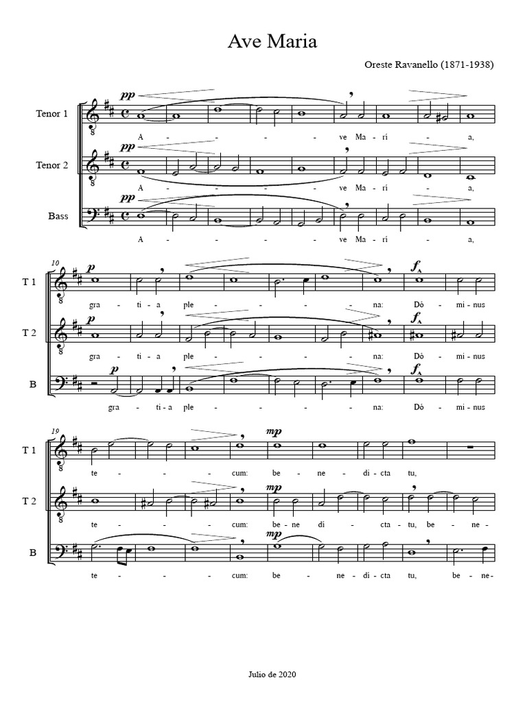 Ave María - Oreste Ravanello TTB | PDF