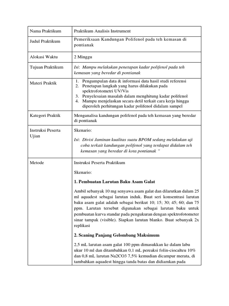 Materi Praktikum P1-Analisis Instrument | PDF