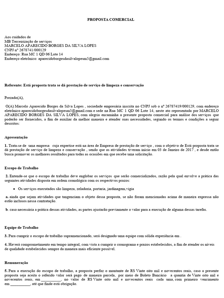 Proposta Comercial | PDF