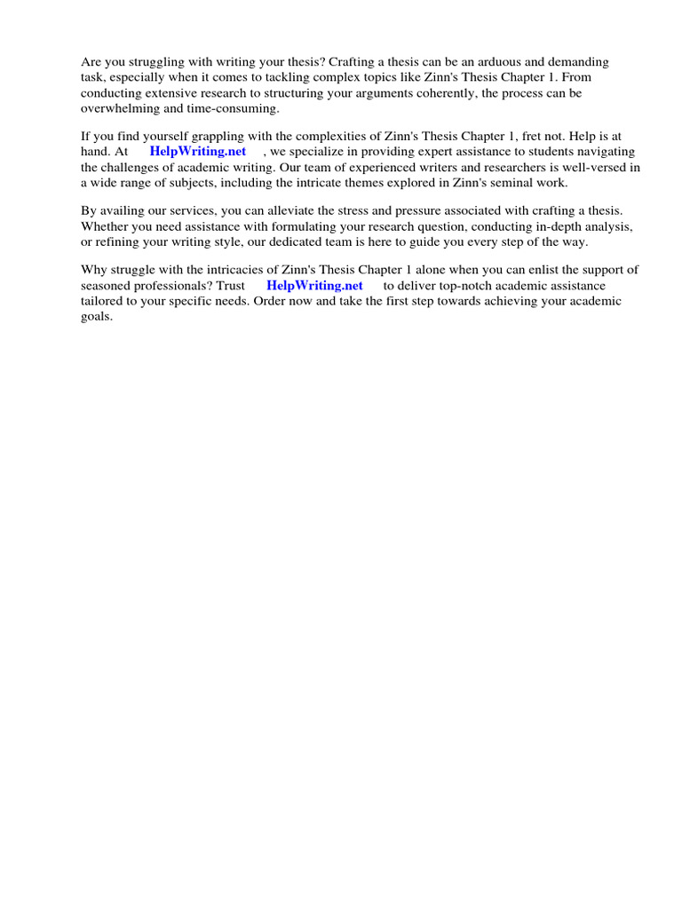 Zinns Thesis Chapter 1 | PDF Zinns Thesis Chapter 1 | PDF
