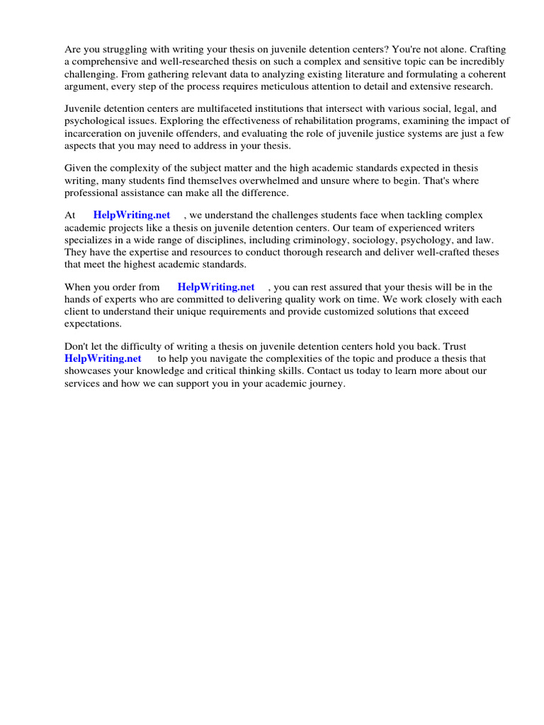 Juvenile Detention Center Thesis | PDF | Juvenile Delinquency | Prison
