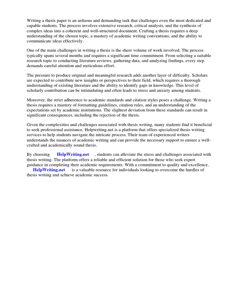 Thesis Paper Body Paragraph | PDF | Essays | Thesis