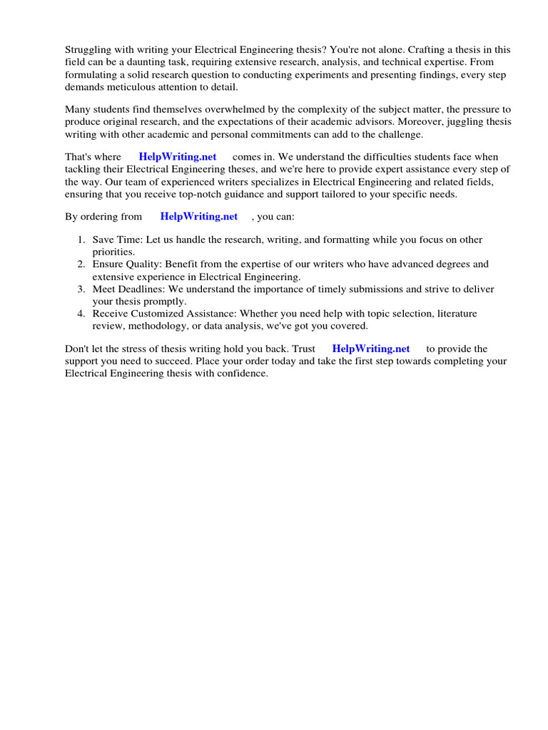 Electrical Engineering Thesis Sample | PDF | Thesis | Electrical ...