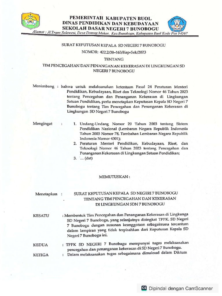 SK Penanganan TPPK (1) - Compressed | PDF