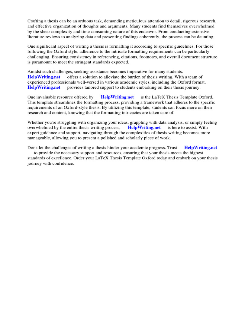 Latex Thesis Template Oxford | PDF | Thesis | Te X