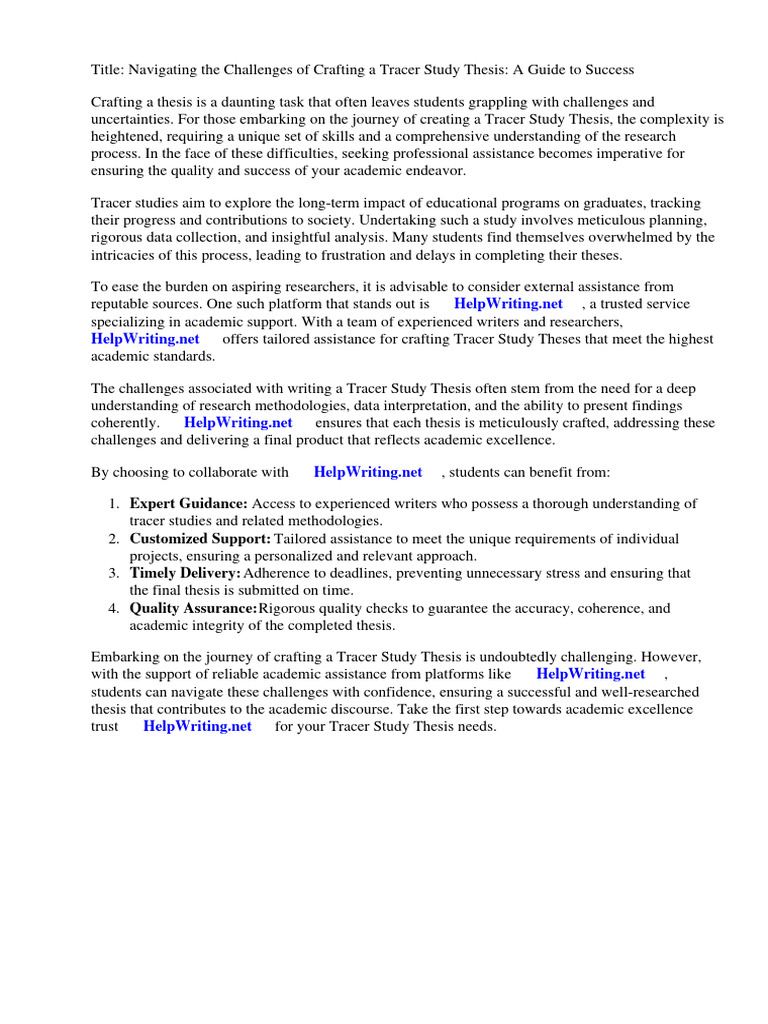 Tracer Study Thesis Sample | PDF | Thesis | Methodology