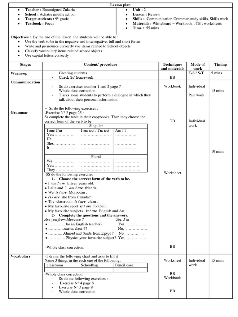 Lesson Plan Review Unit 2 | PDF | Pedagogy | Behavior Modification