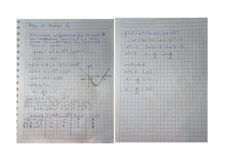Hoja de Trabajo 1 Mate | PDF