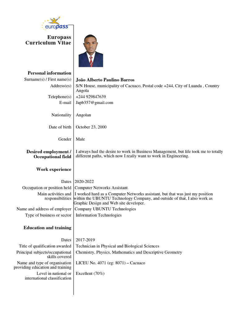 CV Europass | Download Free PDF | World Wide Web | Internet & Web