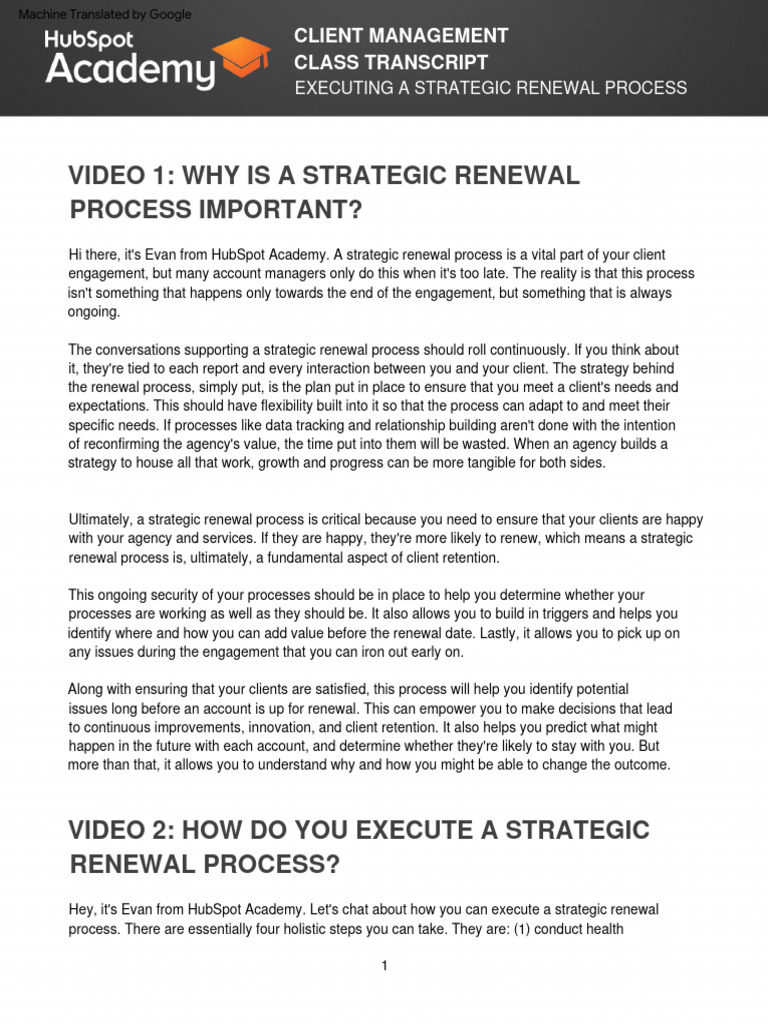 Class 04-Transcript-Executing A Strategic Renewal Process | Download ...