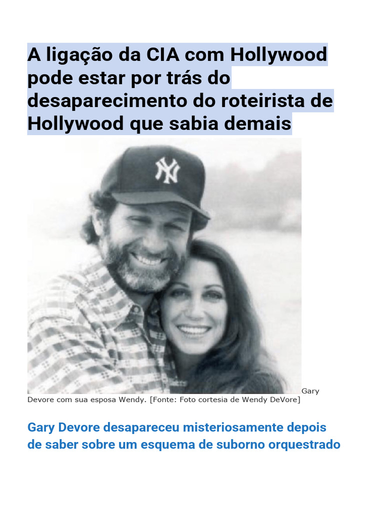 A Ligação Da CIA Com Hollywood Pode Estar Por Trás Do Desaparecimento ...