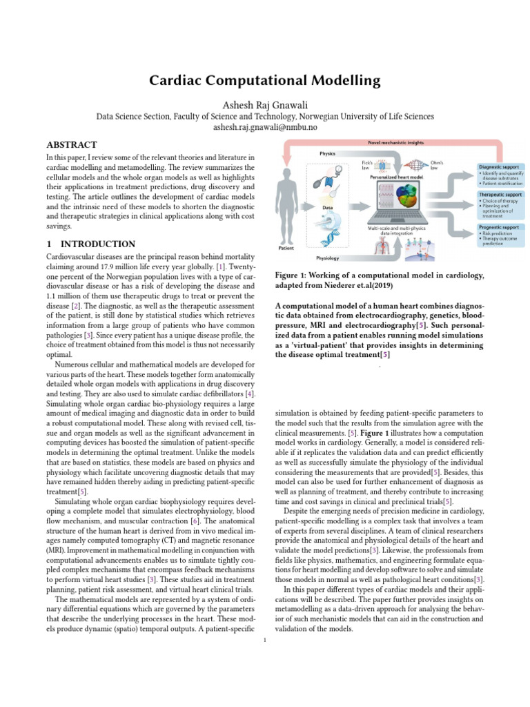 Cardiac Computational Modelling | PDF