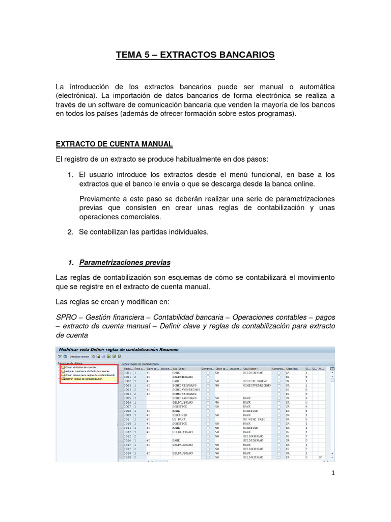 TEMA_5_-_Extractos_bancarios | PDF | Contabilidad | Bancos