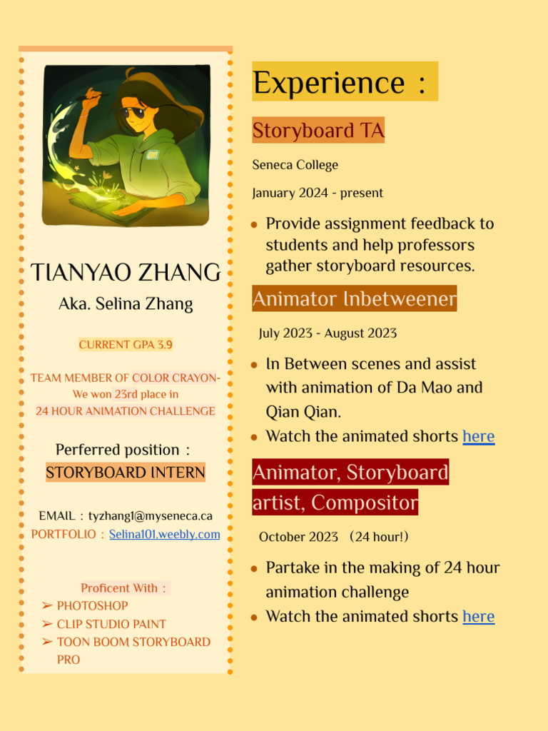 Selina Zhang Resume | PDF