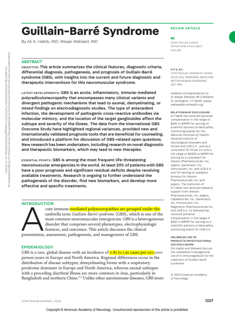 Guillain Barr Syndrome.5 | PDF