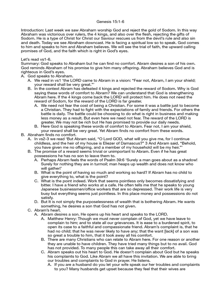 24 Genesis 15, 1-6 - Counted As Righteous | PDF