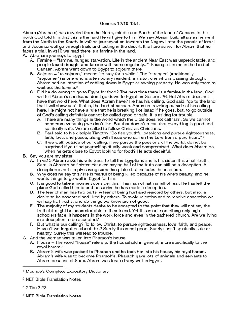 20 Genesis 12,10-13,4 | PDF | Abraham | Book Of Genesis