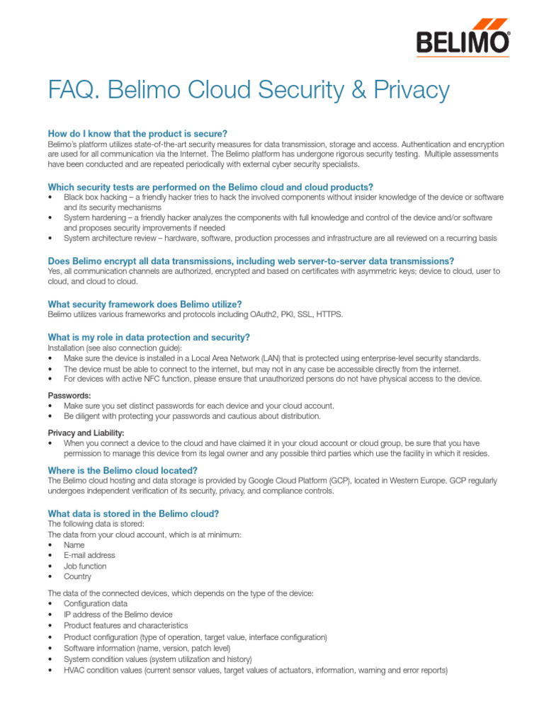 01 EN Security Privacy FAQ | PDF